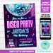 Disco Birthday Party Invitation Neon Glow in the Dark Disco Ball ...