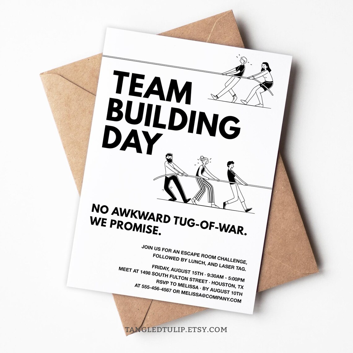 Company Team Building Invitation | Funny Staff Team Building Day Event ...