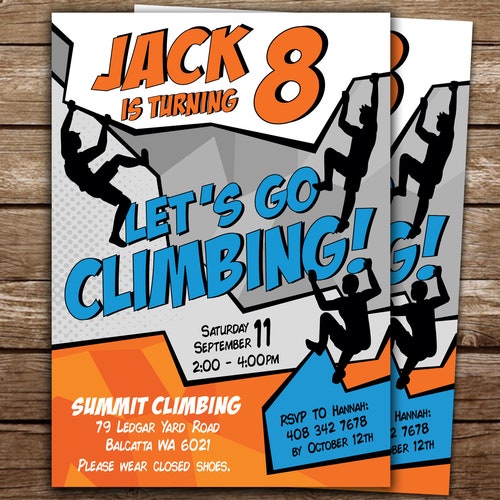 Rock Climbing Invite Indoor Climbing Party Printable Birthday - Etsy