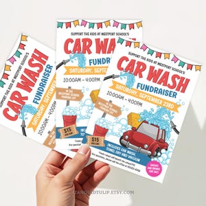Car Wash Fundraiser Flyer | School & Community Car Wash Poster ...