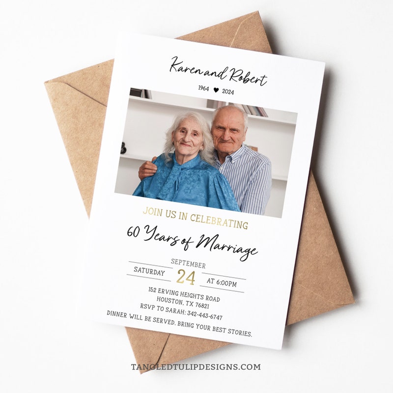 60th Wedding Anniversary Invitations - Etsy