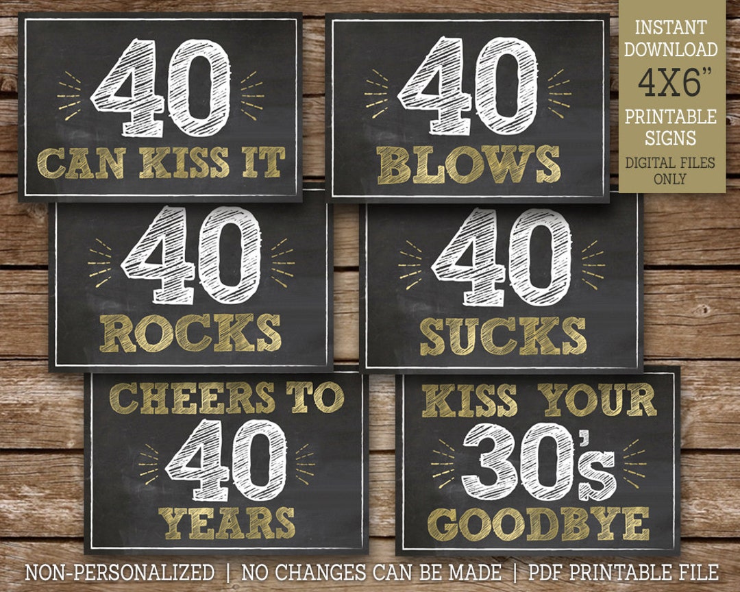 40th Birthday Signs 40 Sucks 40 Rocks 40 Blows 40 Can Kiss It,cheers to ...