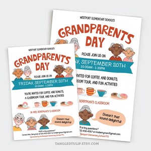 Grandparents Day Card Template, Editable Grandparents Day Invite With ...