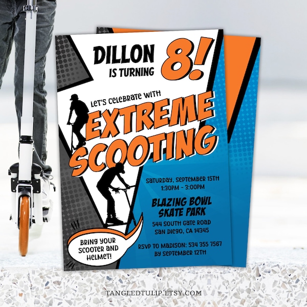 Scooter Invitation - Etsy