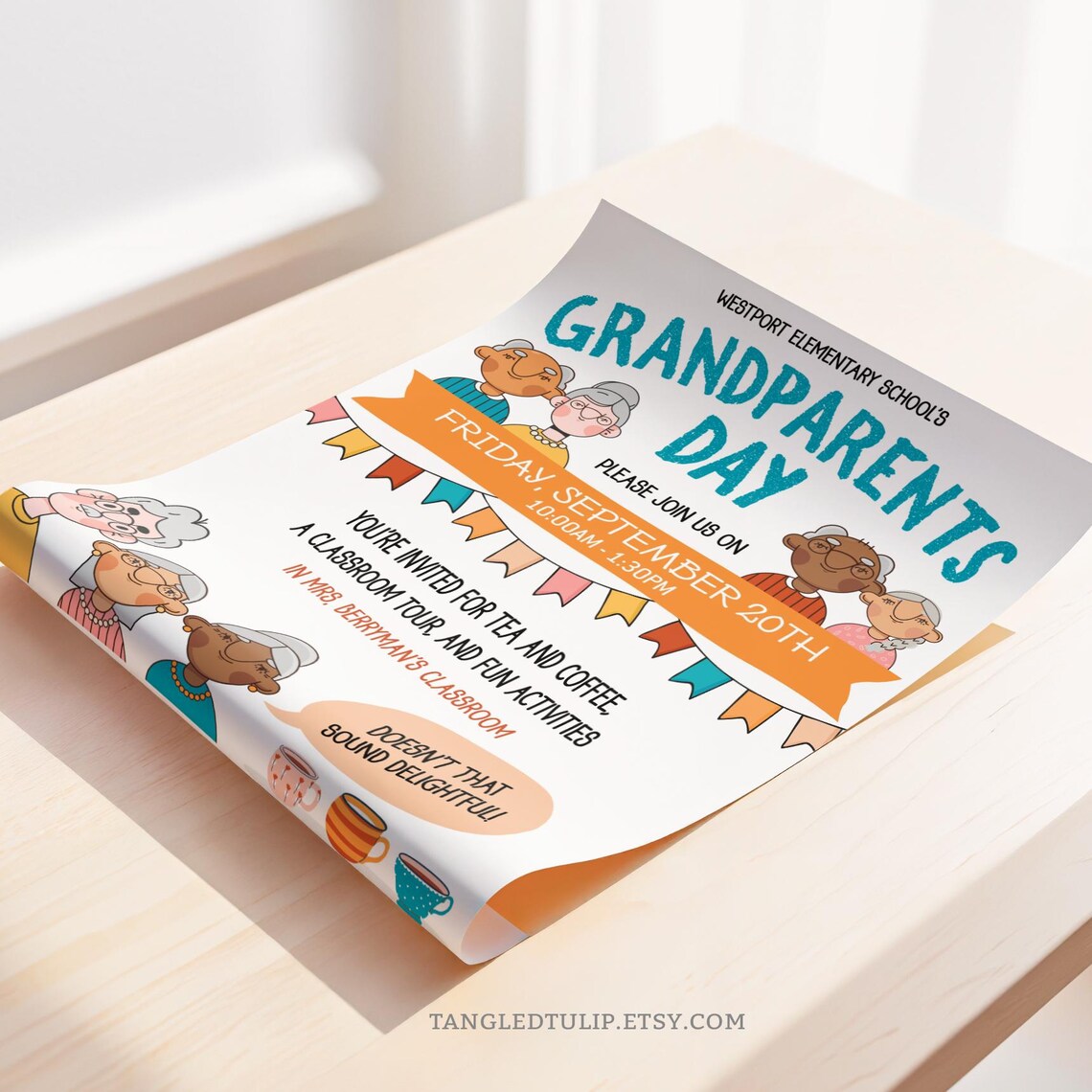 Grandparents Day Flyer | School Grandparents Day Event Poster ...