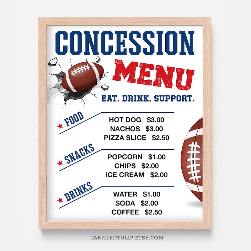 Football Concession Decor - Etsy