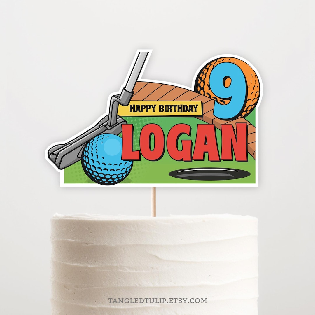 Printable Mini Golf Birthday Cake Topper, Personalized Mini Golf Cake ...