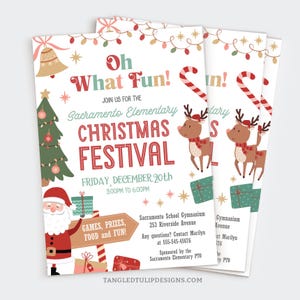Editable School Christmas Festival Flyer, Community Christmas Festival ...