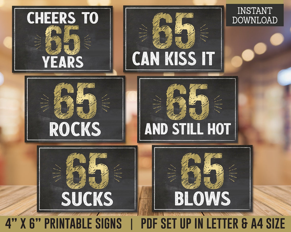 65th Birthday Party PRINTABLE Signs for Men It Took 65 Years - Etsy Canada