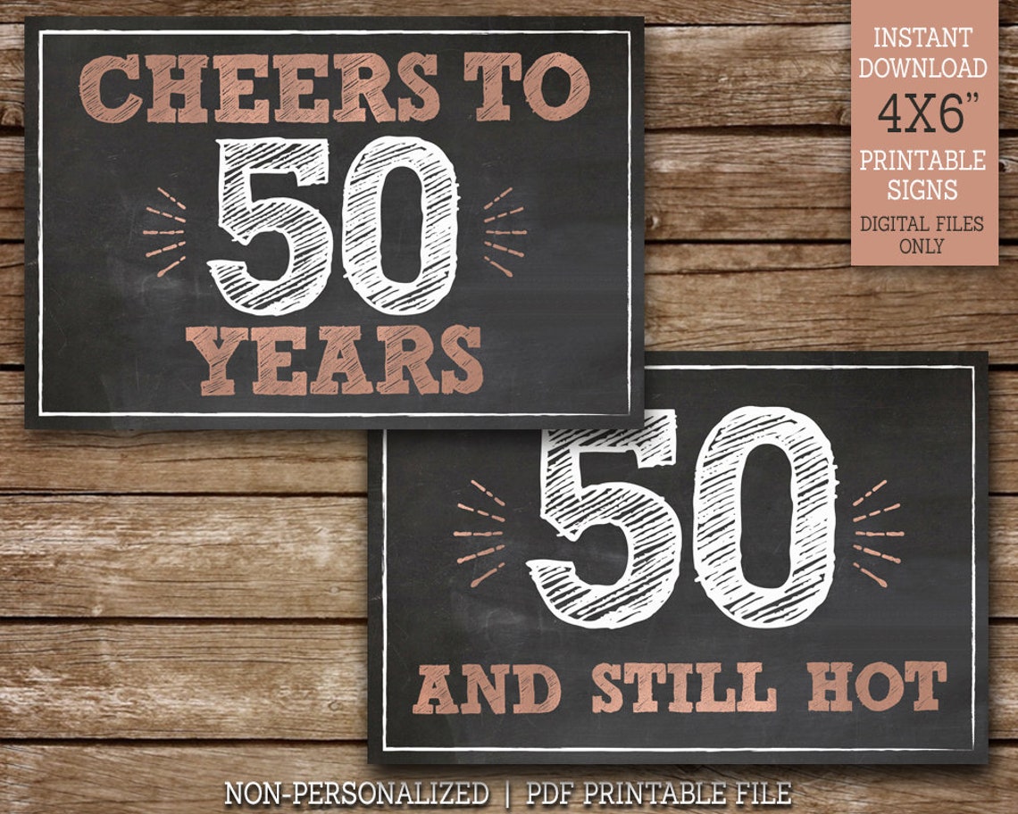 50th Birthday Signs 50 Sucks 50 Rocks 50 and Still Hot - Etsy