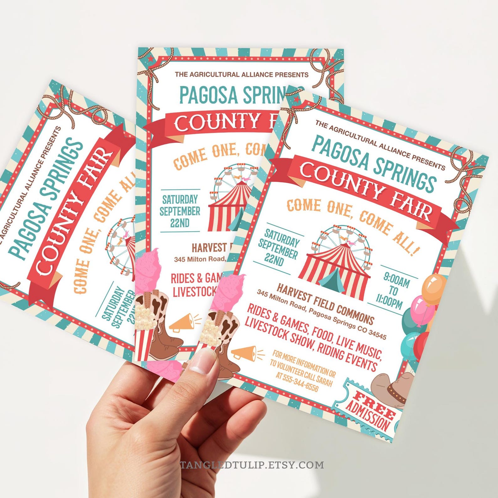 County Fair Flyer | Community Fun Fair Event Poster | Printable ...
