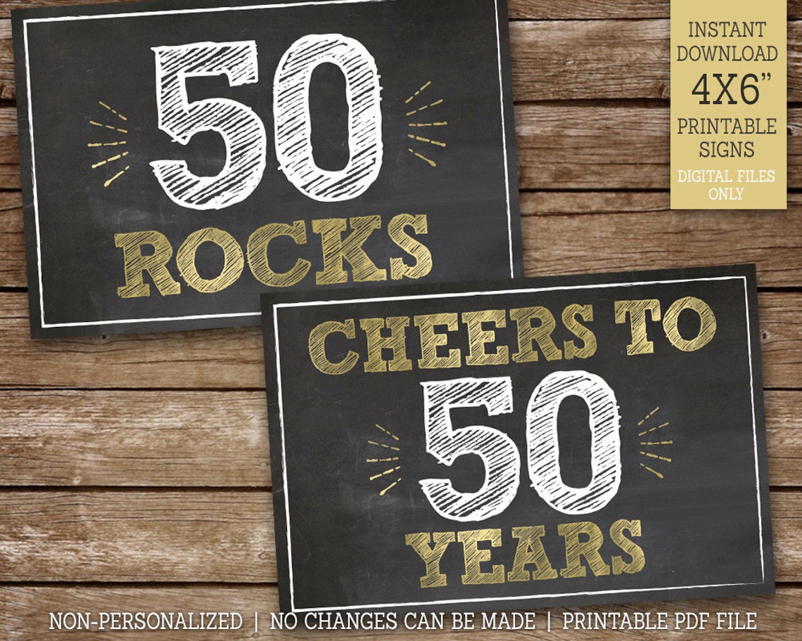 50th Birthday Signs 50 Sucks 50 Rocks 50 Blows 50 Can Kiss - Etsy