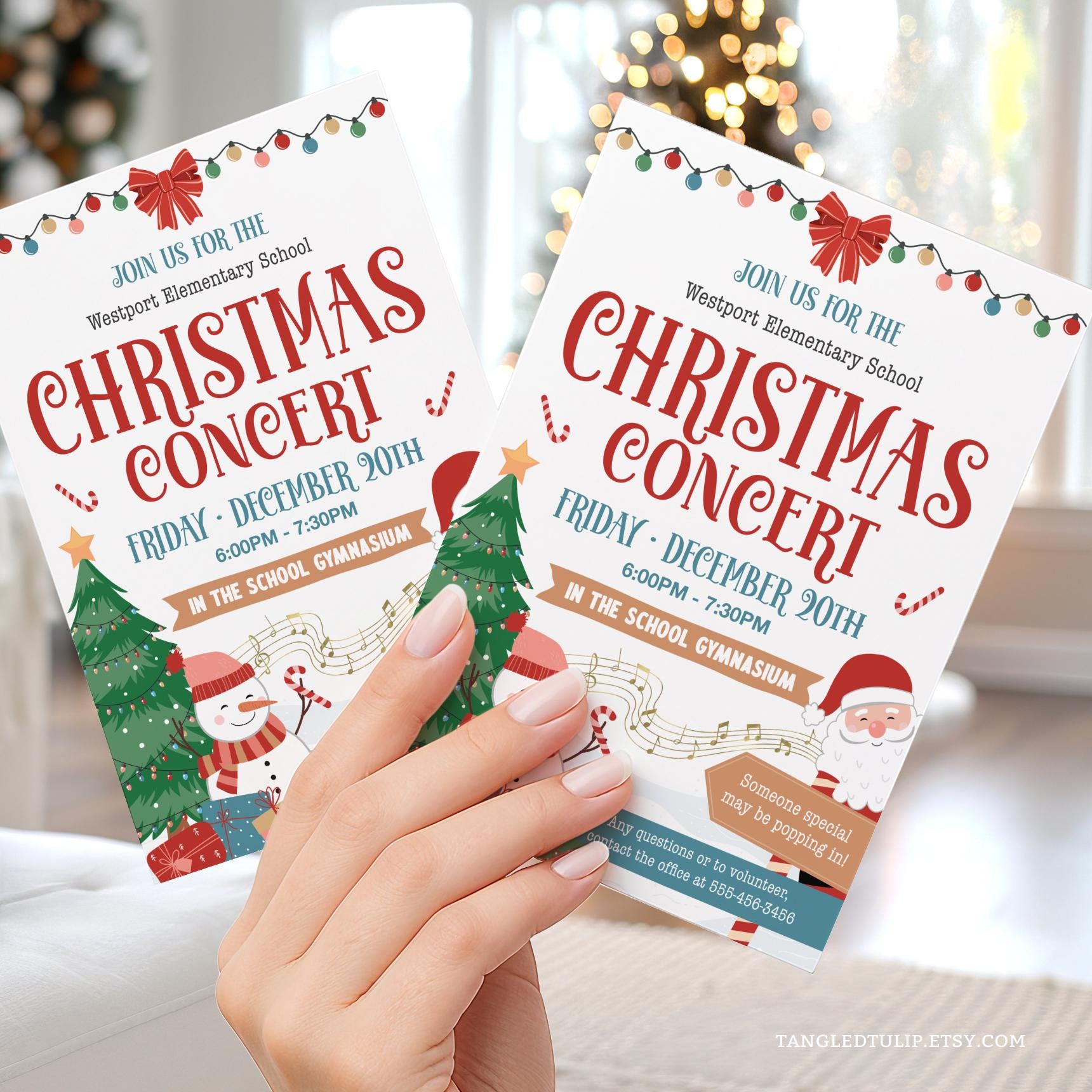Christmas Concert Invitation and Poster: Editable School Christmas ...