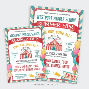 Editable Summer Fair Invitation, School Summer Fair Flyer Template, Fun ...