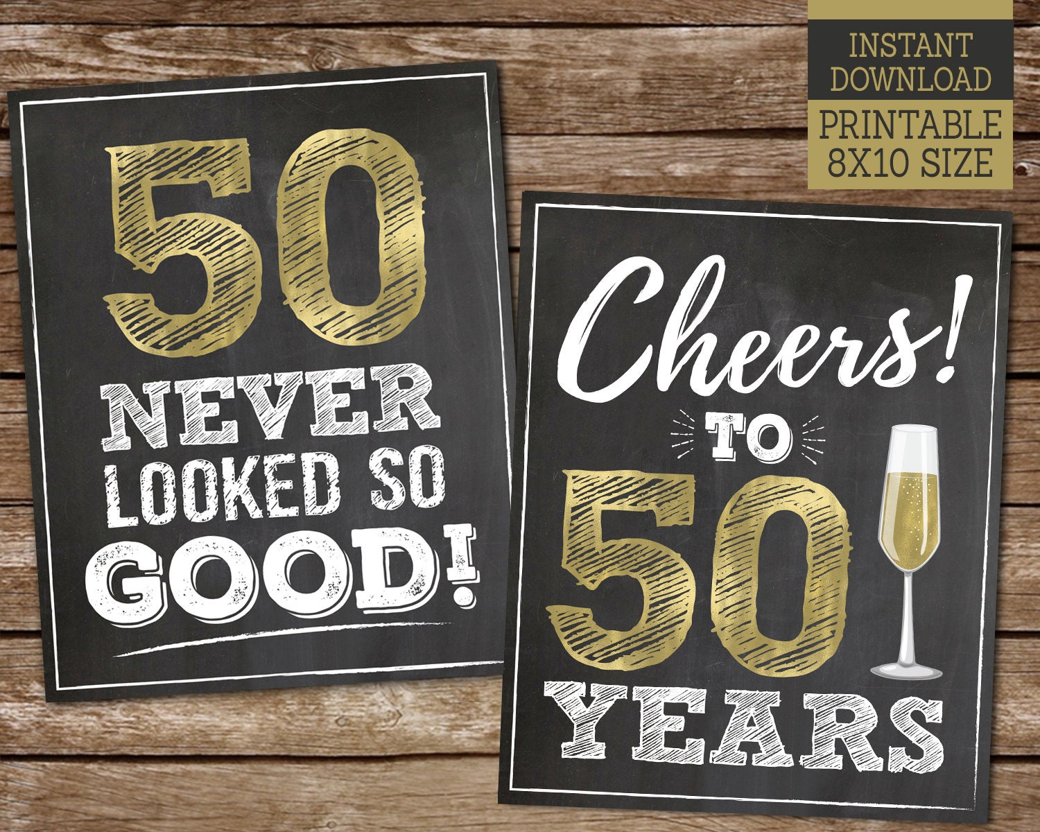 50th Birthday Sign Pack 50th Birthday PRINTABLE Signs Cheers | Etsy Canada