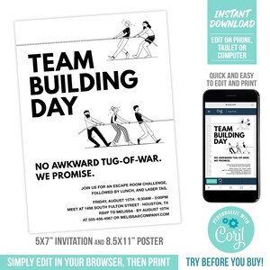 Editable Team Building Invitation, Company Team Building Day Invite ...