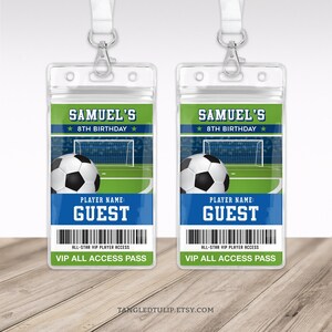 Editable Soccer Party ID Badge Template, Soccer Player ID Badge, All ...