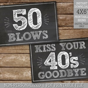 50th Birthday Signs, 50 Sucks, 50 Rocks, 50 Blows, 50 Can Kiss It ...