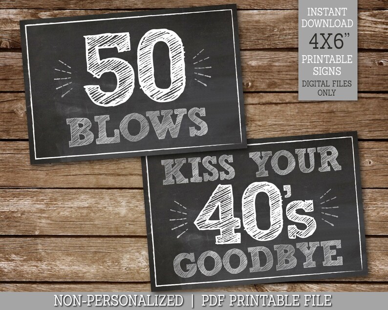50th Birthday Signs 50 Sucks 50 Rocks 50 Blows 50 Can Kiss - Etsy