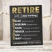 Retirement Party Sign Dictionary Meaning of Retire PRINTABLE Gold ...