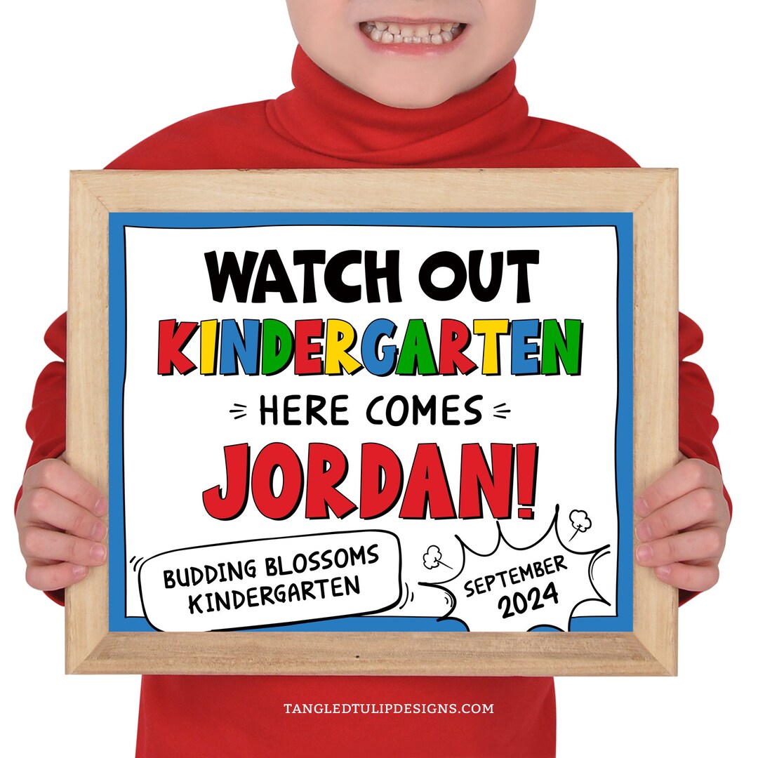 Editable First Day of School Sign, First Day of Kindergarten Sign ...