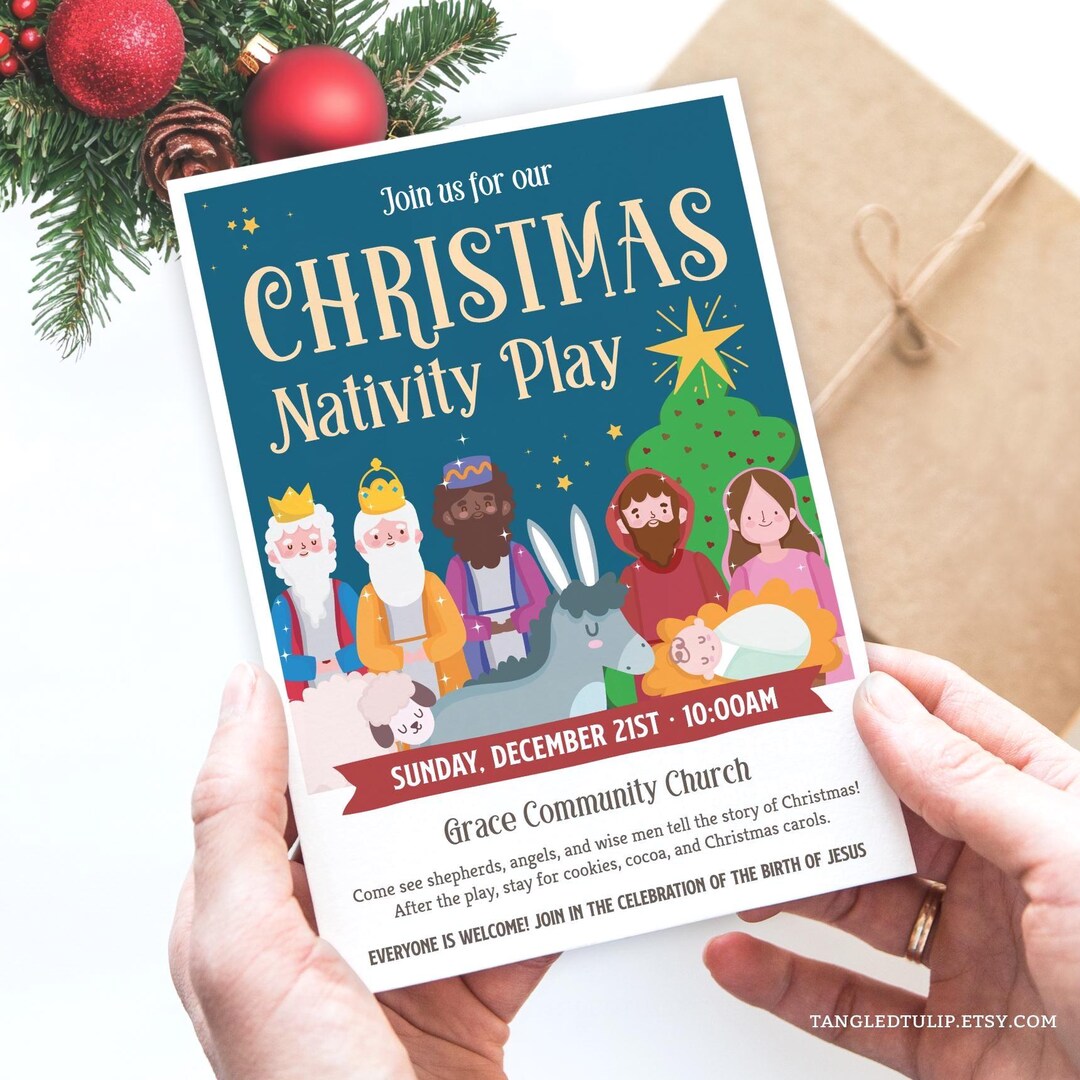 Christmas Nativity Play Flyer | Church Christmas Play Poster ...