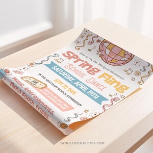 Spring Fling School Dance Flyer Invitation, Editable PTO PTA School ...