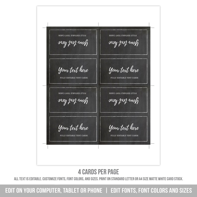 Food Label Tent Cards | Chalkboard Buffet Dish Name Cards Template ...