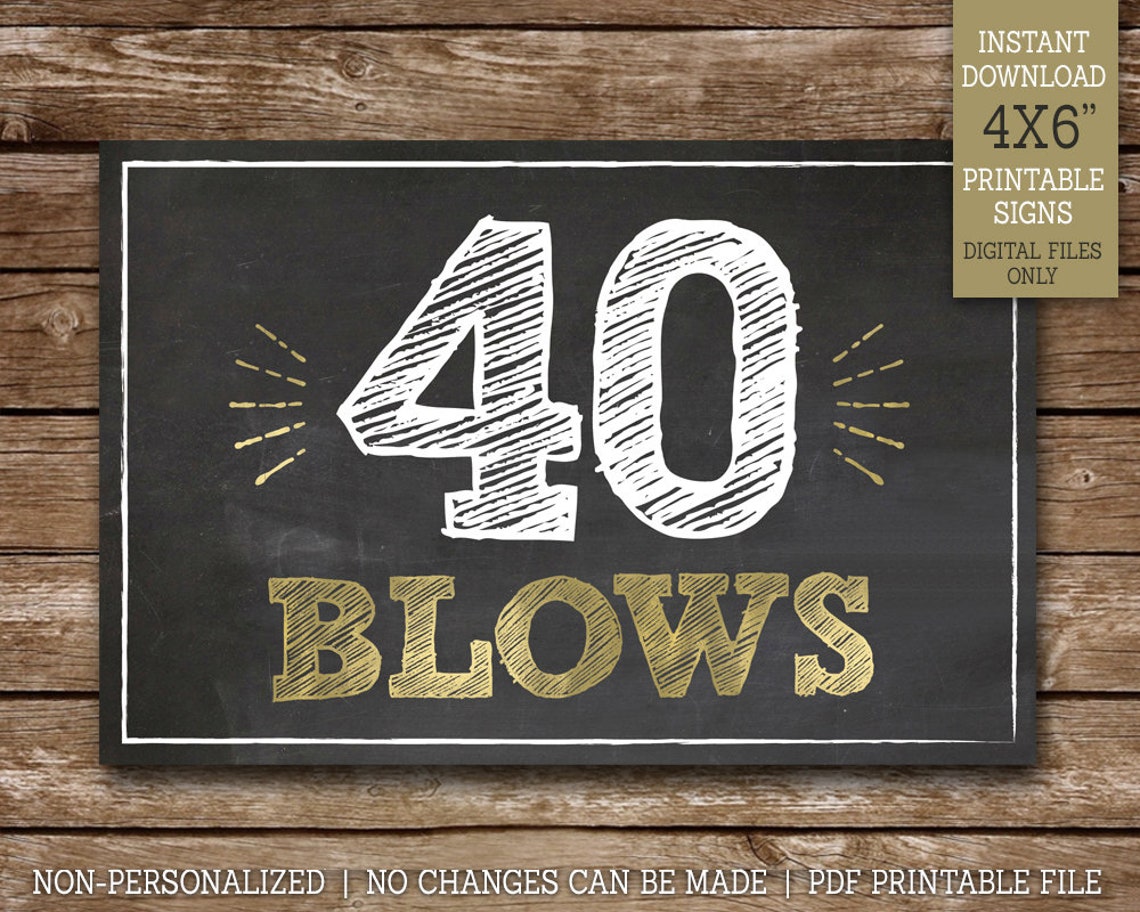 40th Birthday Signs 40 Sucks 40 Rocks 40 Blows 40 Can Kiss - Etsy