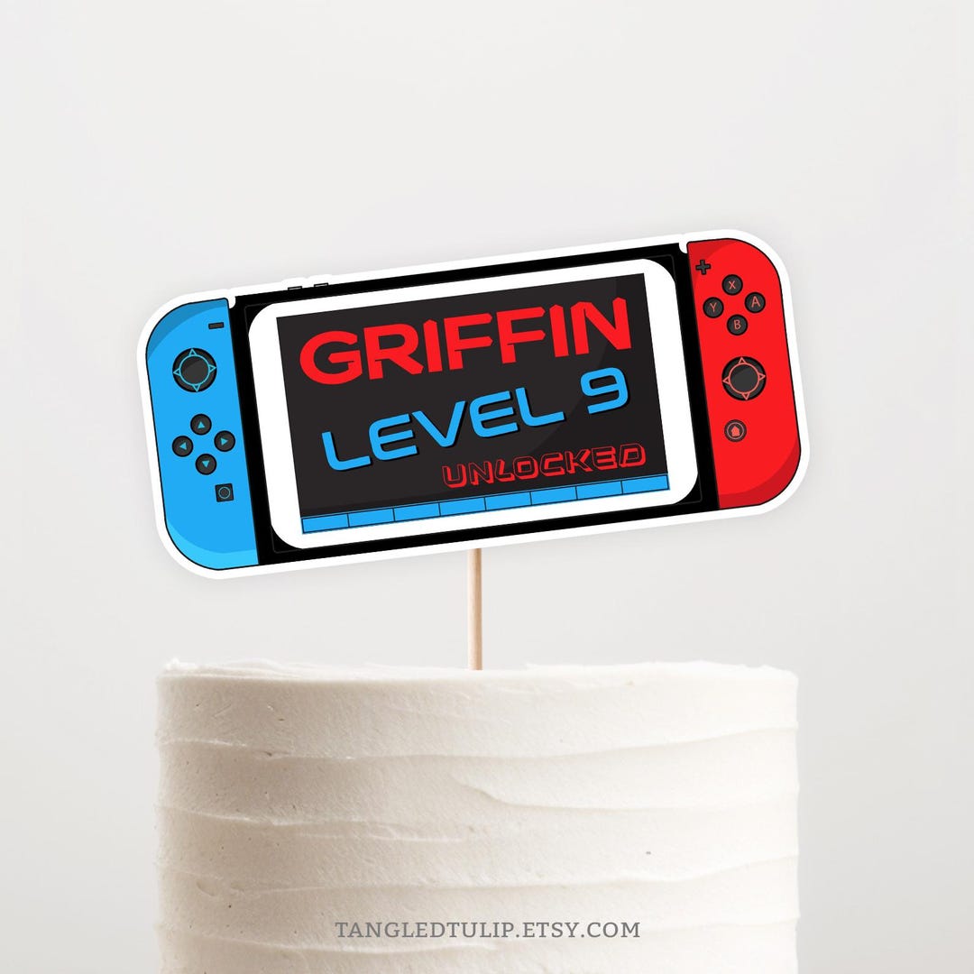 Nintendo Switch Birthday Cake Topper, Printable Gamer Cake Topper ...