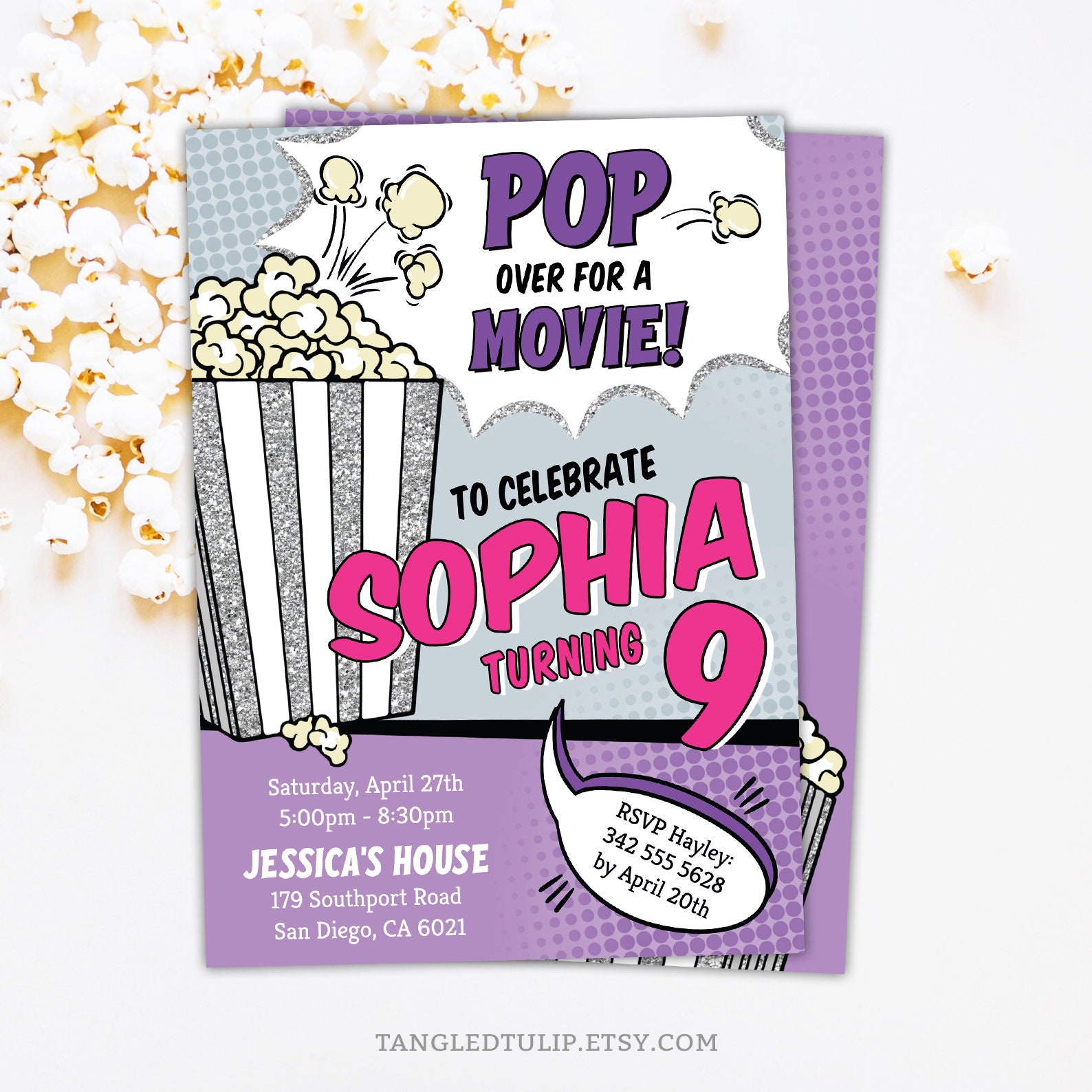 Popcorn Invitation Template