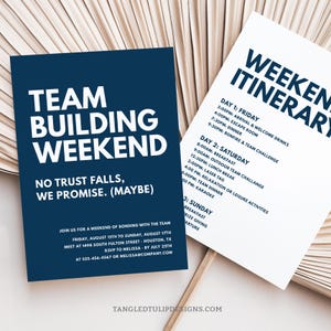 Team Building Invitation, Editable Company Team Building Weekend Invite ...
