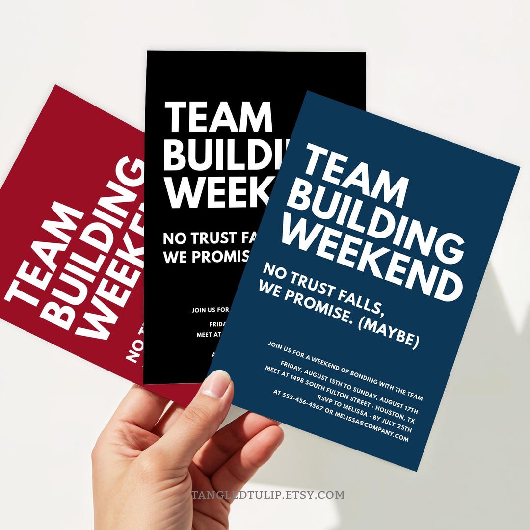 Team Building Invitation, Editable Company Team Building Weekend Invite ...