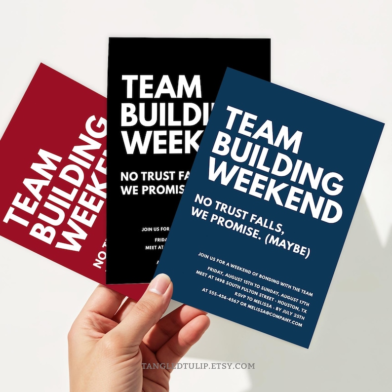 Team Building Invitation, Editable Company Team Building Weekend Invite ...