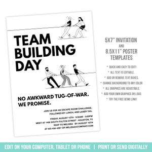 Editable Team Building Invitation, Company Team Building Day Invite ...