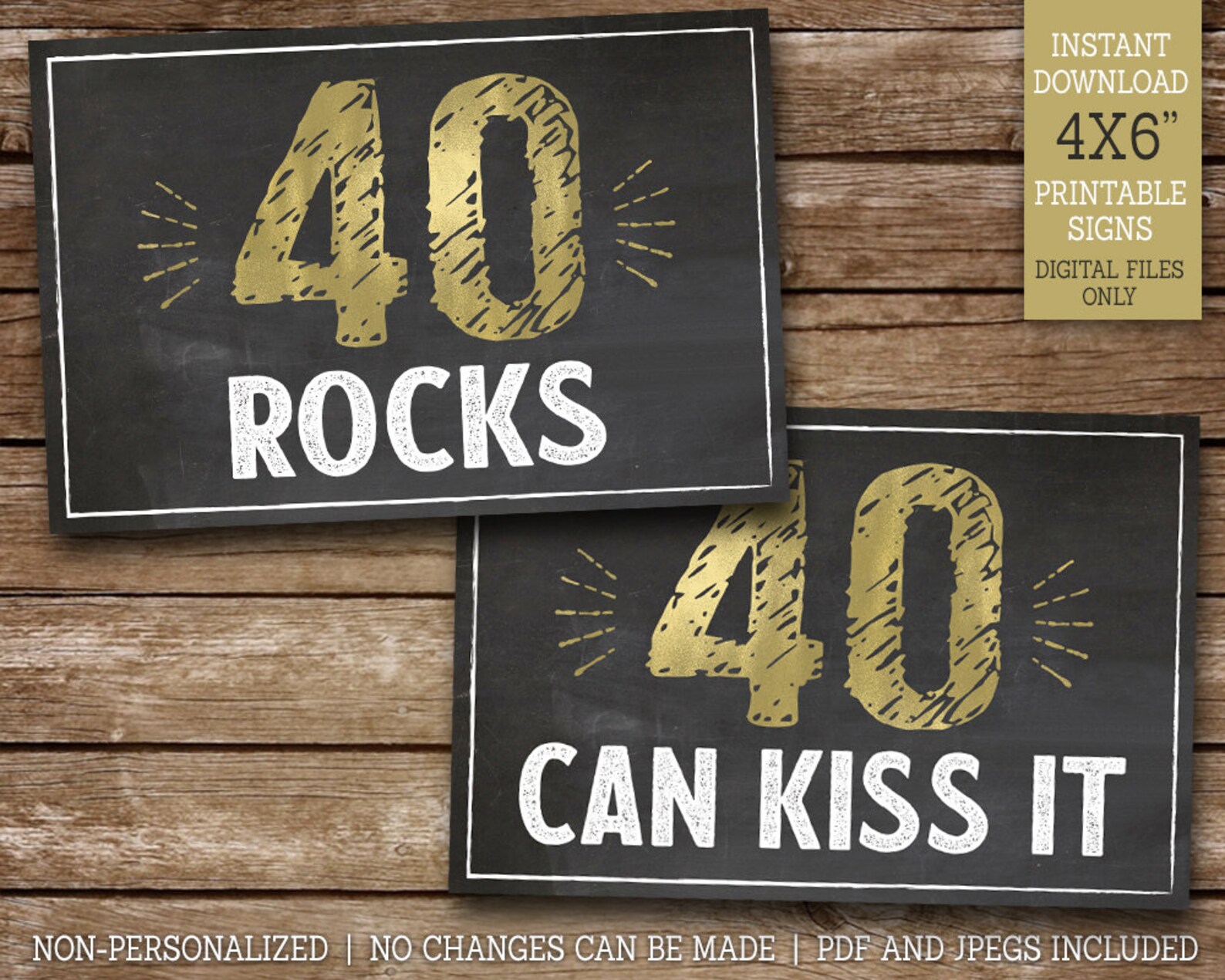 40th Birthday Signs, 40 Sucks, 40 Rocks, 40 Can Kiss It, Cheers to 40 ...
