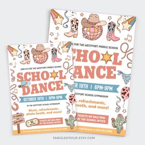 Editable School Barn Dance Flyer and Poster, Cowboy Western Dance ...