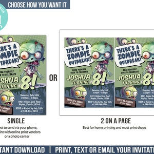 Editable Zombie Birthday Invitation: Little Zombies Outbreak Apocalypse ...