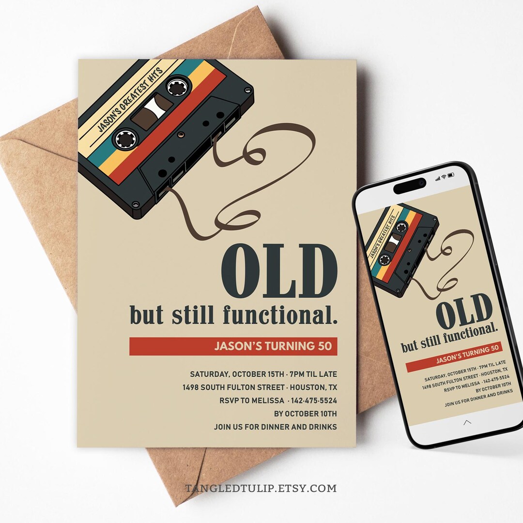 Editable Cassette Tape Birthday Invite, Old but Still Functional, Retro ...