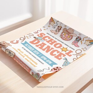 Editable School Barn Dance Flyer and Poster, Cowboy Western Dance ...