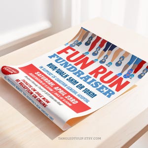 Fun Run Fundraiser Flyer | Run Walk Race Event Poster | Printable ...
