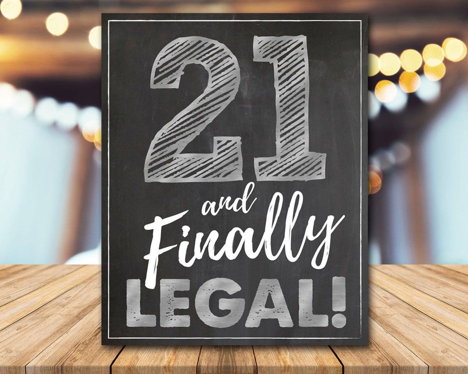 21 and Finally Legal 21st Birthday Sign Happy 21st Birthday - Etsy