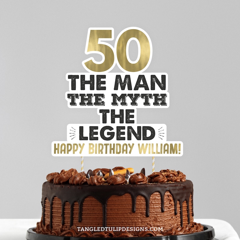 50th Birthday Cake Topper - Etsy Australia