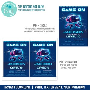 VR Party Invitation, Editable Printable VR Gamer Birthday Invite, VR ...