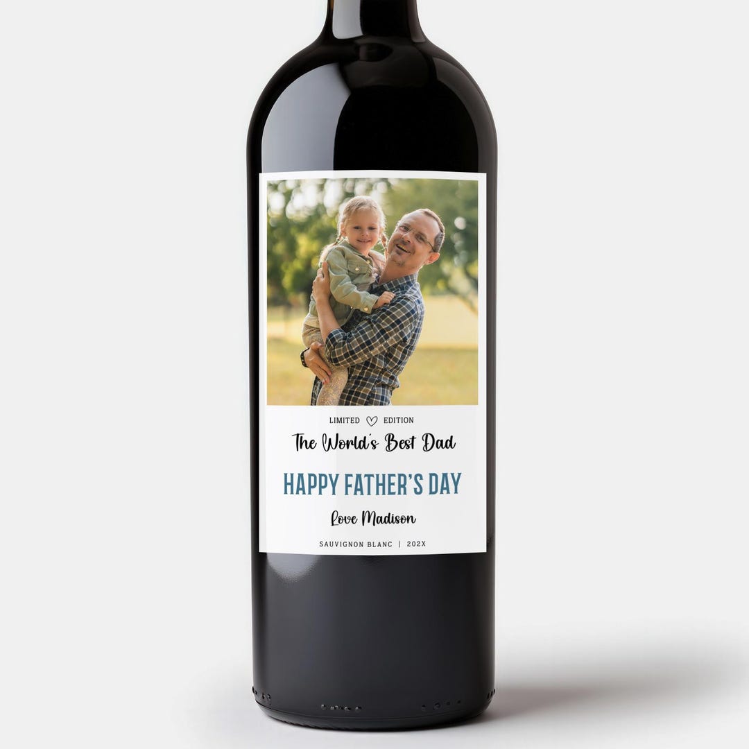 Editable Father's Day Wine Label, Wine Label Template, Personalized ...