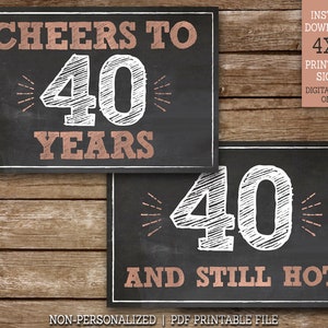 40th Birthday Signs, 40 Sucks, 40 Rocks, 40 Blows, Cheers to 40 Years ...