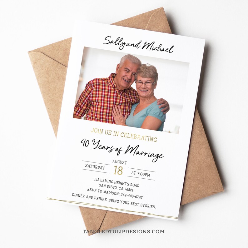 Invitación para el 40.º aniversario / Invitación fotográfica para el ...