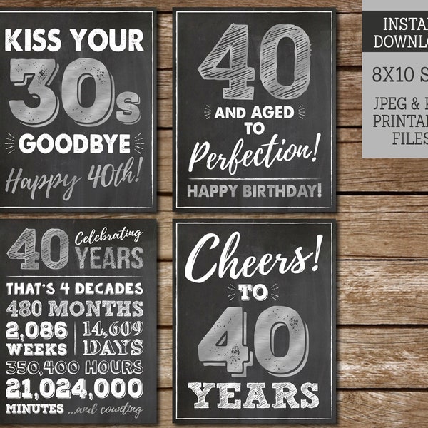 Kiss Your 40s Goodbye Printable - Etsy