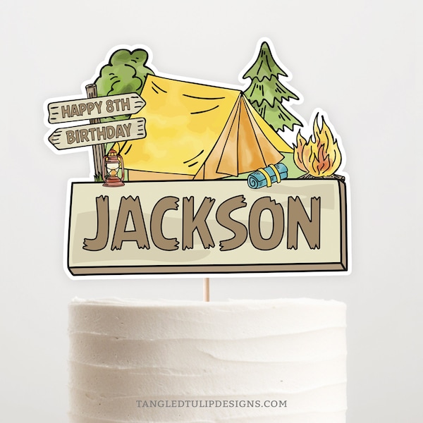 Camping Cake Topper - Etsy