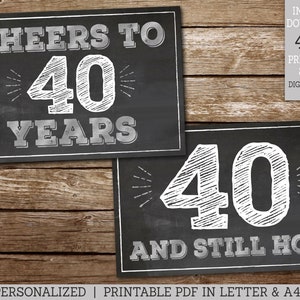 40th Birthday Signs, 40 Sucks, 40 Rocks, 40 Blows, Cheers to 40 Years ...